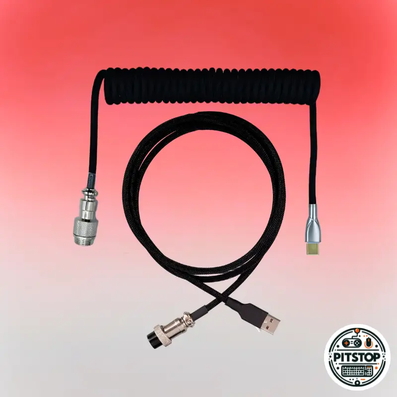 Premium Black Coiled Cable for your mechanical keyboard